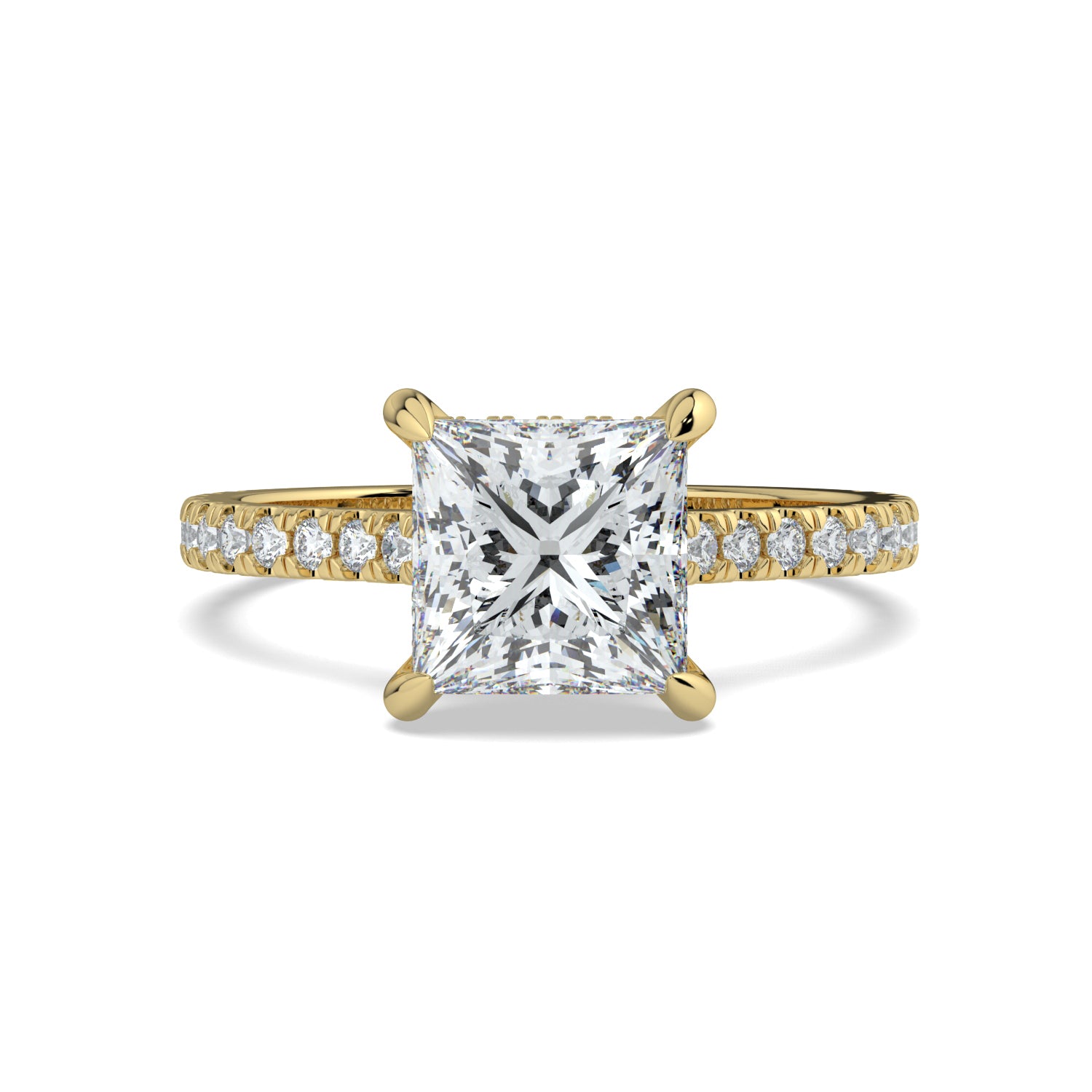 Hidden Halo Princess-Cut Engagement Ring – Minifora